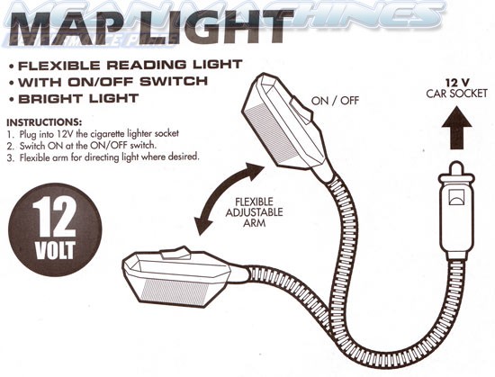 Map reading lamp interior light 12V flexible metal arm - Light Units ...